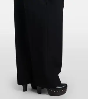 Chloé Pleated High-rise Wool Gabardine Wide-leg Pants