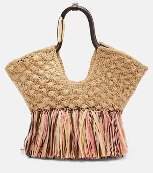 Zimmermann Golden Time Small Raffia Tote Bag - Beige