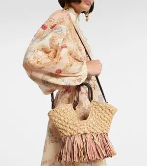 Zimmermann Golden Time Small Raffia Tote Bag