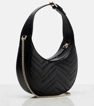 Gucci Gg Marmont Small Leather Shoulder Bag - Black