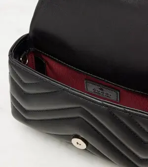 Gucci Gg Marmont Mini Leather Shoulder Bag - Black