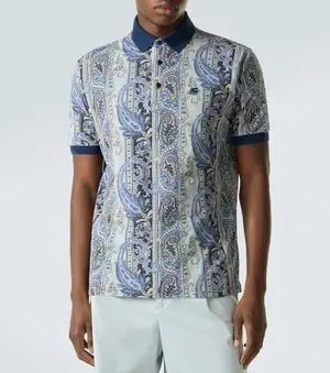 Etro Paisley Cotton Polo Shirt - Blue