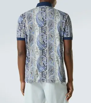 Etro Paisley Cotton Polo Shirt - Blue