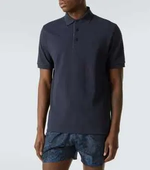 Etro Pegaso Cotton Polo Shirt - Blue
