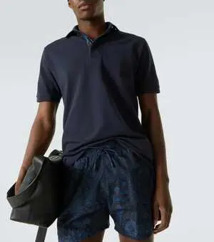 Etro Pegaso Cotton Polo Shirt - Blue