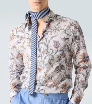 Etro Floral Cotton Shirt - Blue