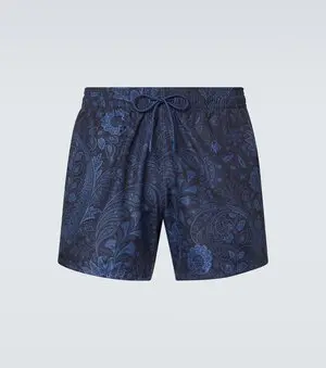 Etro Paisley Print Swim Trunks - Blue