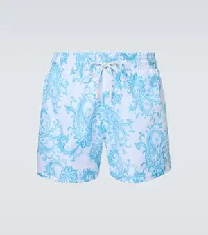 Etro Paisley Print Swim Trunks - Blue