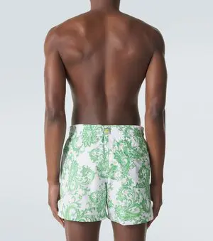 Etro Paisley Print Swim Trunks - Green