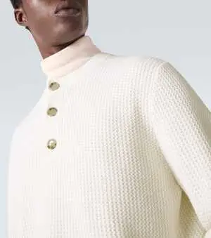 ALLUDE Waffle-knit Wool And Cashmere Sweater