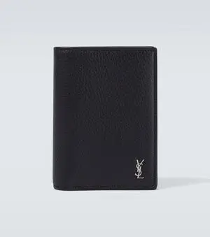 Saint Laurent Cassandre Leather Bifold Wallet - Black