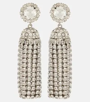 Rabanne Crystal-embellished Drop Earrings - Silver