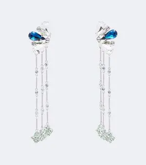 Rabanne Crystal-embellished Drop Earrings - Silver