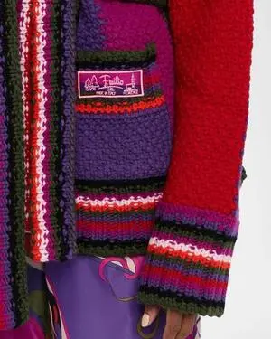 Emilio Pucci Colorblock Belted Wrap Cardigan - Multicolor