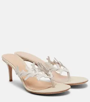 GIANVITO ROSSI Ocean 70 Leather Thong Sandals - White