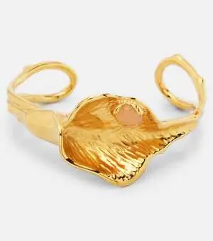 Chloé Flower Soul Embellished Cuff Bracelet - Gold