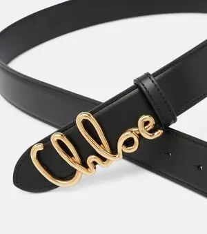 Chloé Iconic Embellished Leather Belt - Black