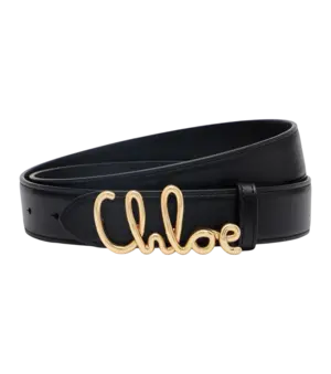 Chloé Embellished Leather Belt - Black