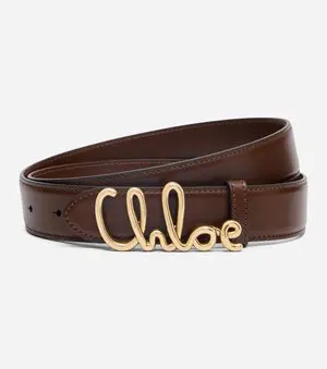Chloé Iconic Embellished Leather Belt - Brown