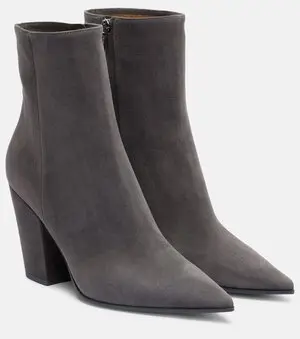 GIANVITO ROSSI Keinna 85 Suede Ankle Boots - Grey