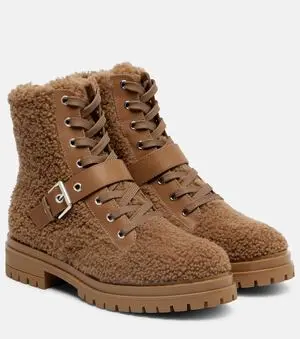 GIANVITO ROSSI Chamonix Shearling Lace-up Boots