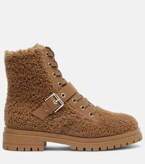 GIANVITO ROSSI Chamonix Shearling Lace-up Boots