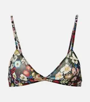 Khaite Talita Floral Silk Bra Top - Multicoloured