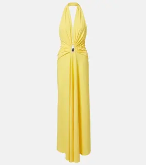 Yellow Embellished Maxi Dresses