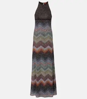 Missoni Zigzag Halterneck Lamé Maxi Dress - Multicoloured