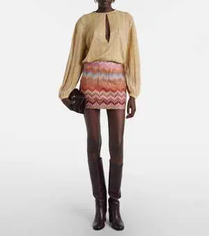 Missoni Zigzag Lamé Mini Skirt - Multicoloured