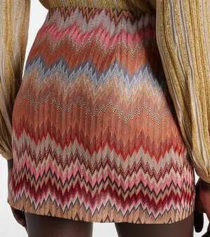 Missoni Zigzag Lamé Mini Skirt - Multicoloured