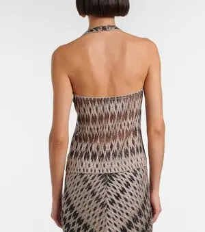 Missoni Halterneck Lamé Top - Beige