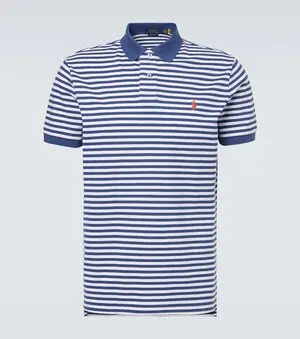 Polo Ralph Lauren Striped Cotton Polo Shirt - Blue