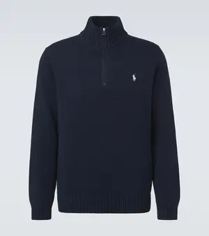 Polo Ralph Lauren 100% Cotton Quarter Zip Sweater - Blue