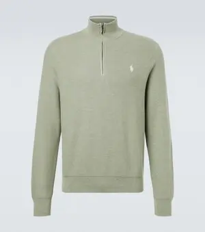 Polo Ralph Lauren 100% Cotton Quarter Zip Sweater - Green