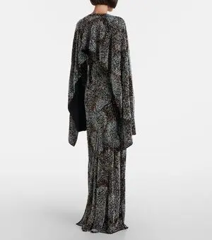 Rabanne Embellished Caped Gown