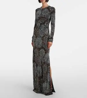 Rabanne Embellished Caped Gown