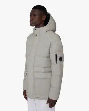 QUARTZ CO. Alexander Hooded Recycled Down Winter Jacket - Ice