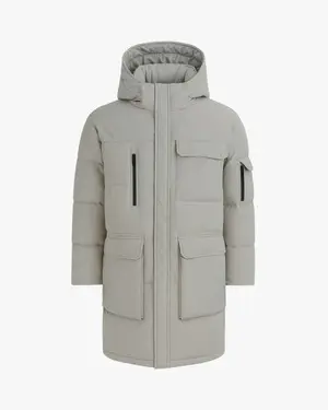 QUARTZ CO. Compass Hooded Recycled Down Winter Jacket - Ice