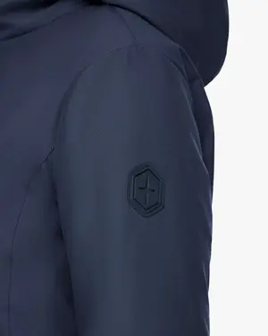QUARTZ CO. Mara Hooded Insulated Winter Jacket - True Navy