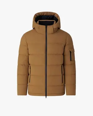 QUARTZ CO. Dawson Hooded Recycled Down Jacket - Camel