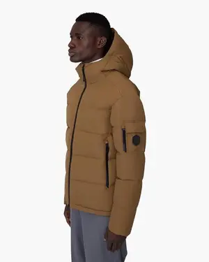 QUARTZ CO. Dawson Hooded Recycled Down Jacket - Camel