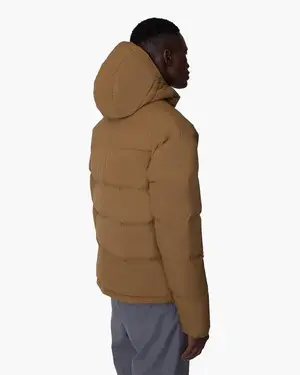 QUARTZ CO. Dawson Hooded Recycled Down Jacket - Camel