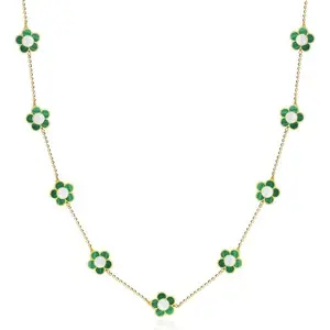 THE LOVERY FINE JEWELRY Daisy Necklace - Malachite