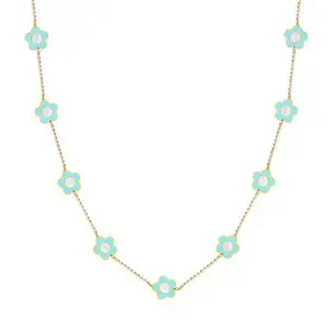 THE LOVERY FINE JEWELRY Daisy Necklace - Turquoise