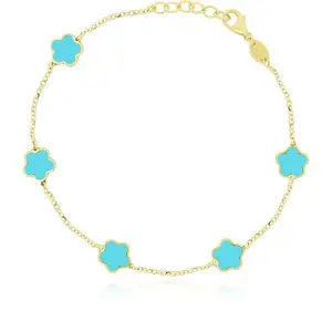 THE LOVERY FINE JEWELRY Flower Bracelet - Turquoise