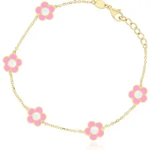 THE LOVERY FINE JEWELRY Daisy Bracelet - Bubblegum Pink