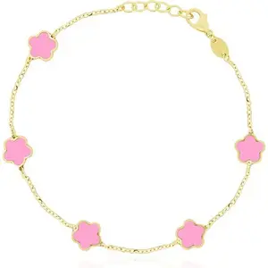 THE LOVERY FINE JEWELRY Flower Bracelet - Bubblegum Pink