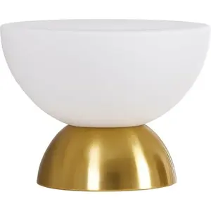 BRIGHTECH Lamina 5" Double Dome Dimmable Led Table Lamp With Brass Accent - Gold