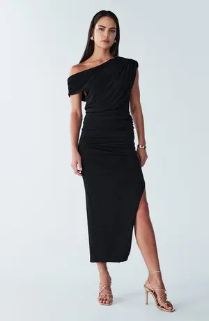 Asymmetric Midi Cocktail Dress